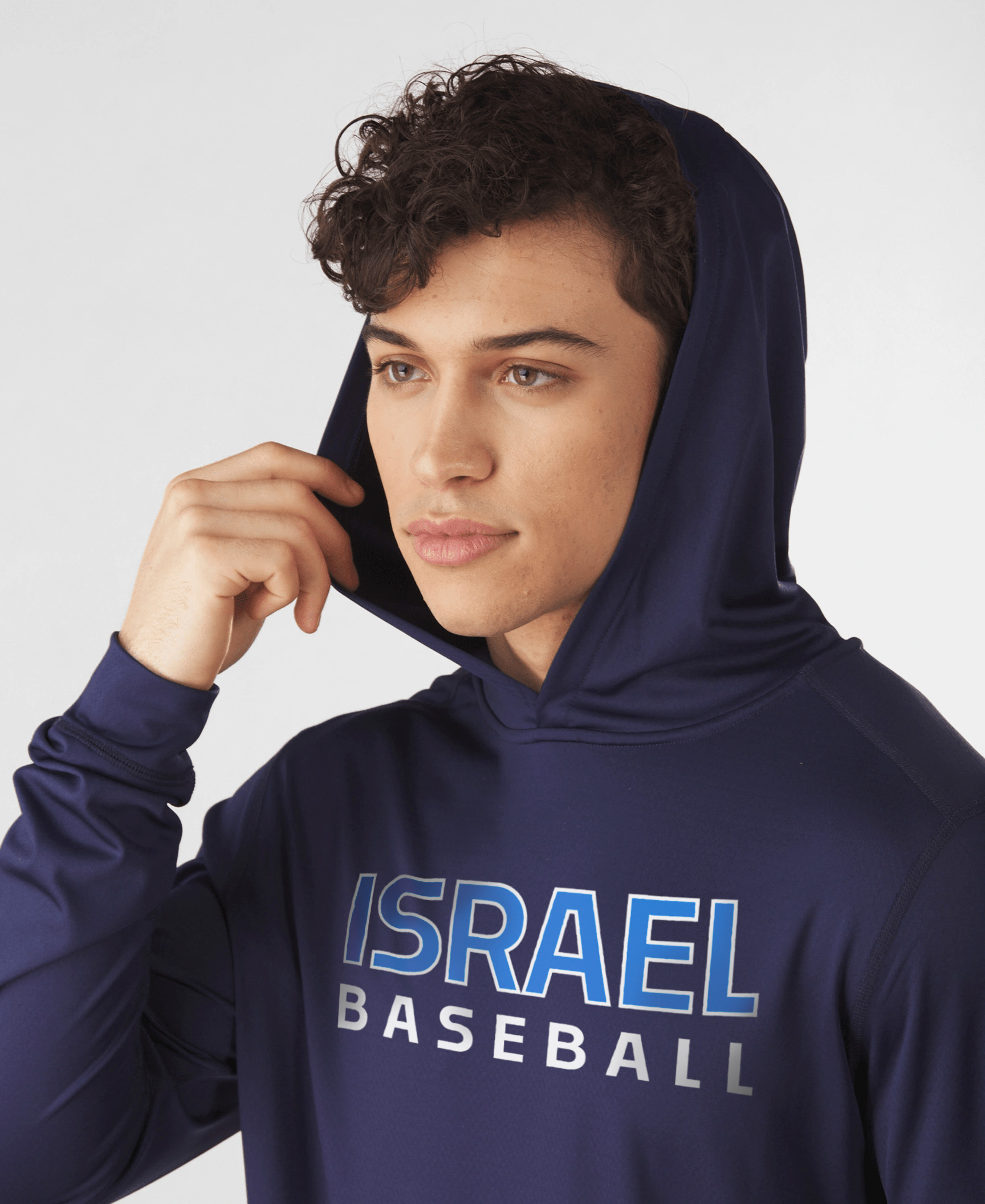 Adult Lightweight Training Hoodie – Text – Navy - Israel Baseball Americas